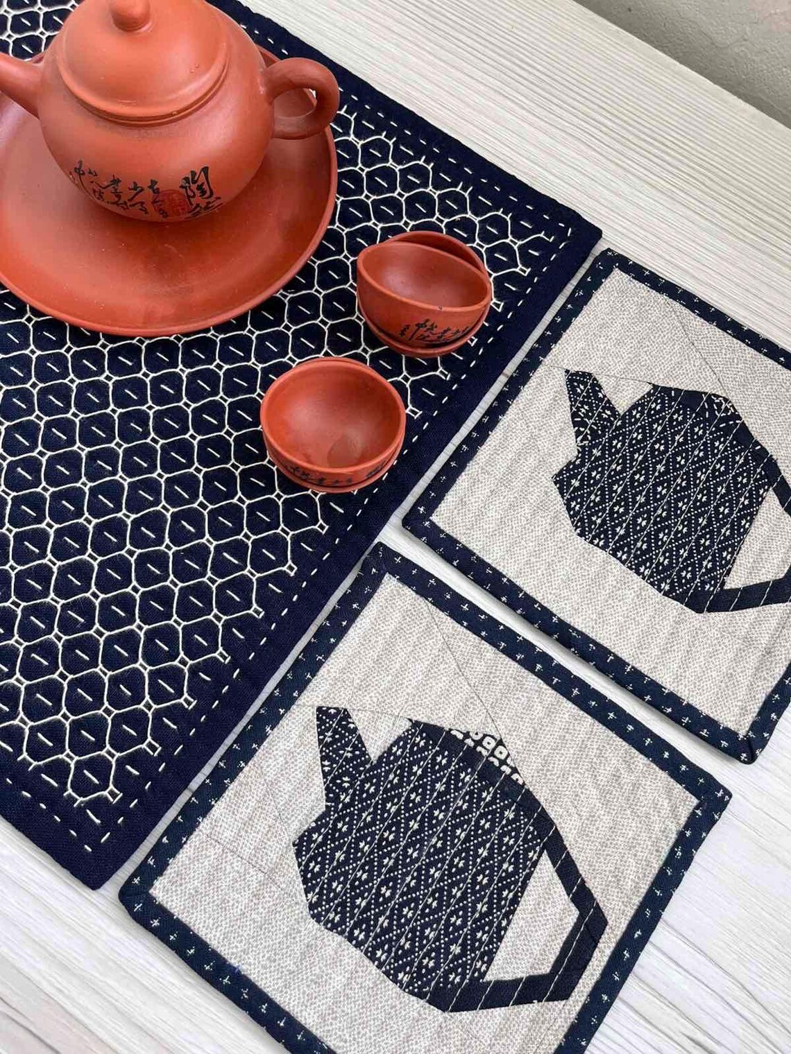 Teapot FPP Quilt Block Pattern (3in — 8in) - Etsy