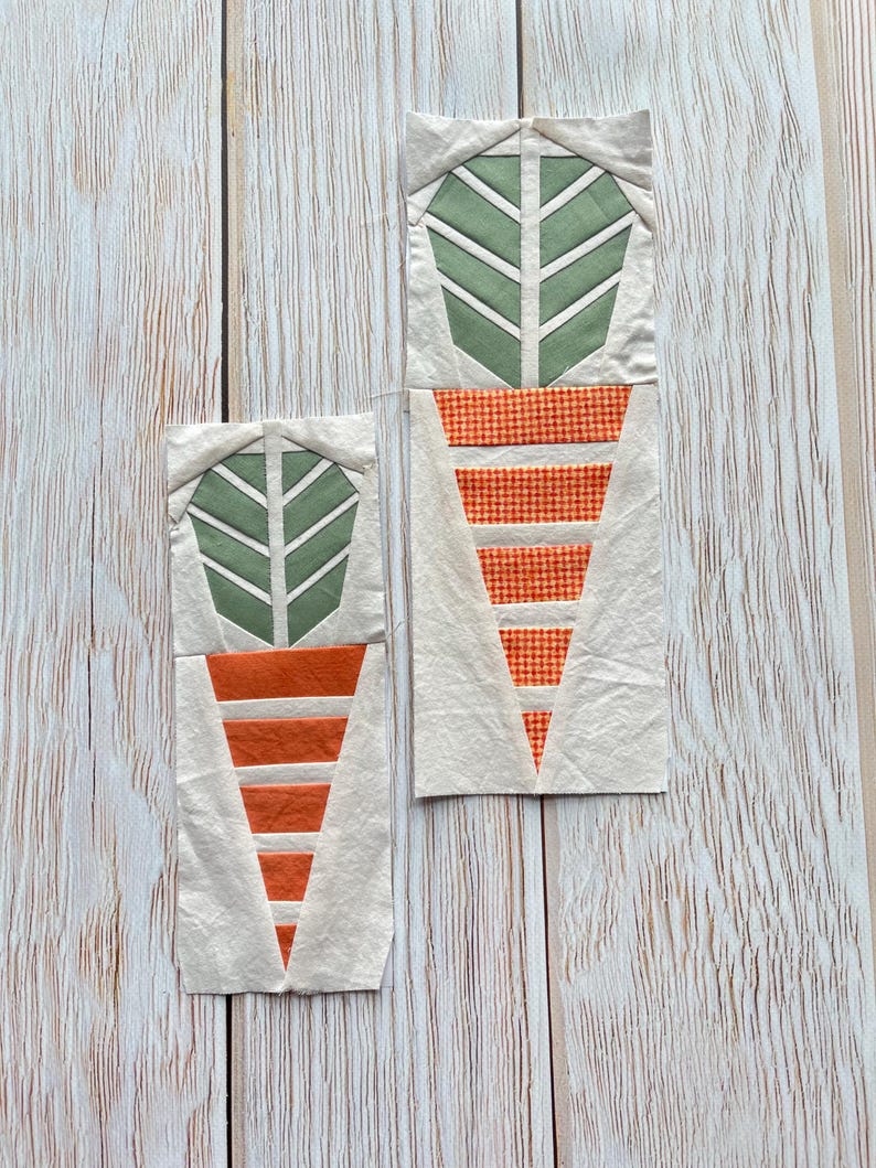 Carrot Paper Pieced Quilt Block Pattern PDF, – 6in, 8in, 10in - Etsy