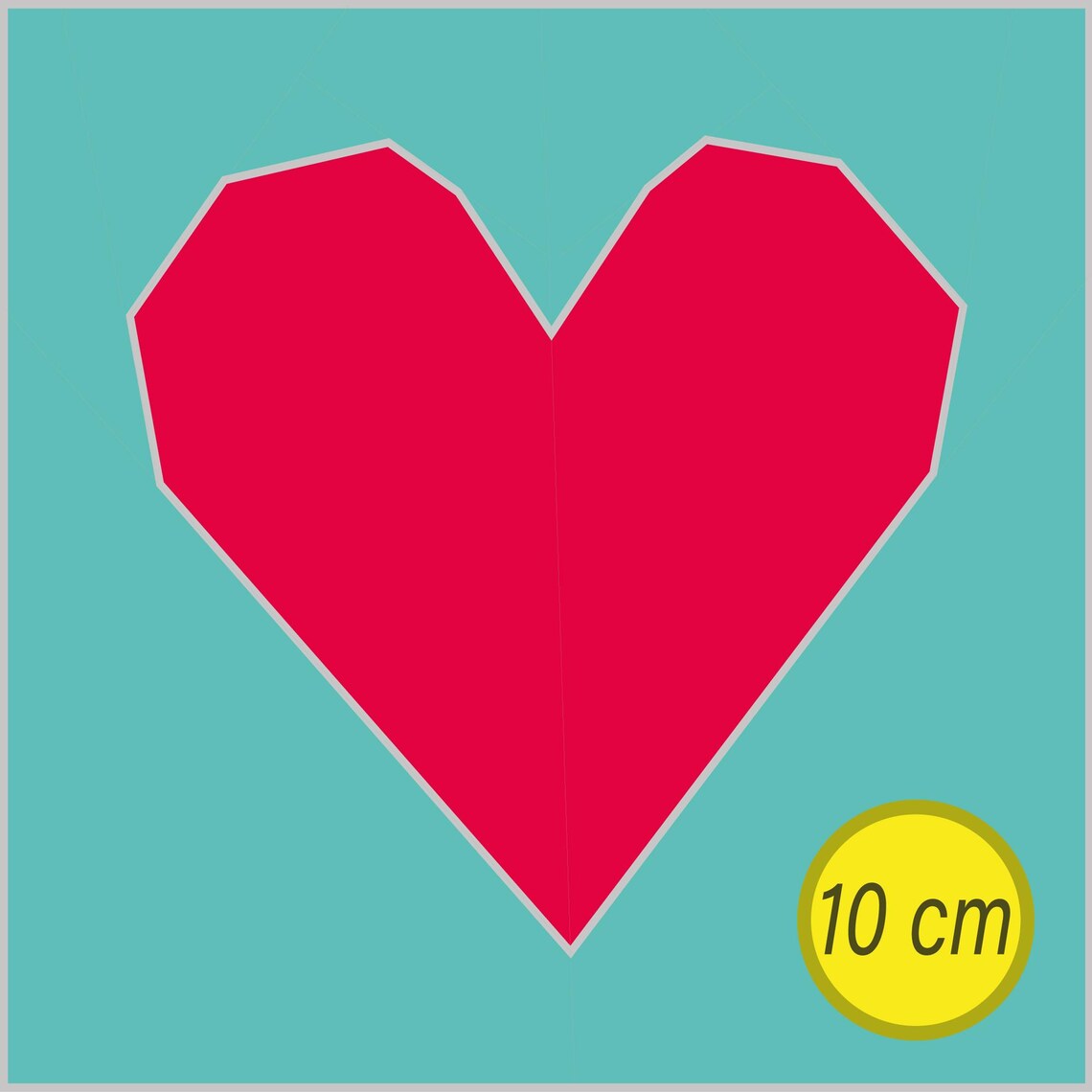 Heart 2 Sizes, 10x10cm, 15x15cm FPP Quilt Block Pattern, Perfect for ...