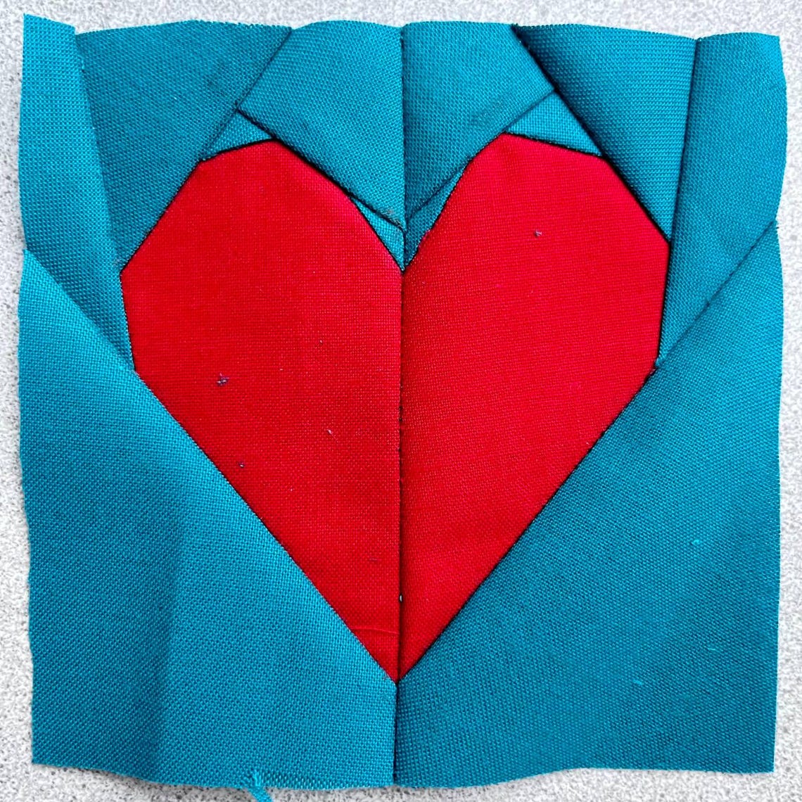 Heart Block Pattern 2 Sizes, 4x4", 6x6" FPP Quilt, A4 Pdf - Etsy