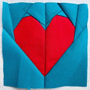 Heart 2 Sizes, 10x10cm, 15x15cm FPP Quilt Block Pattern, Perfect for ...