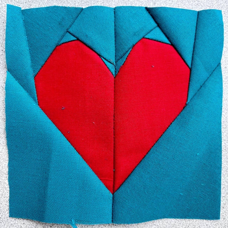 Heart Block Pattern 2 Sizes, 4x4", 6x6" FPP Quilt, A4 Pdf - Etsy