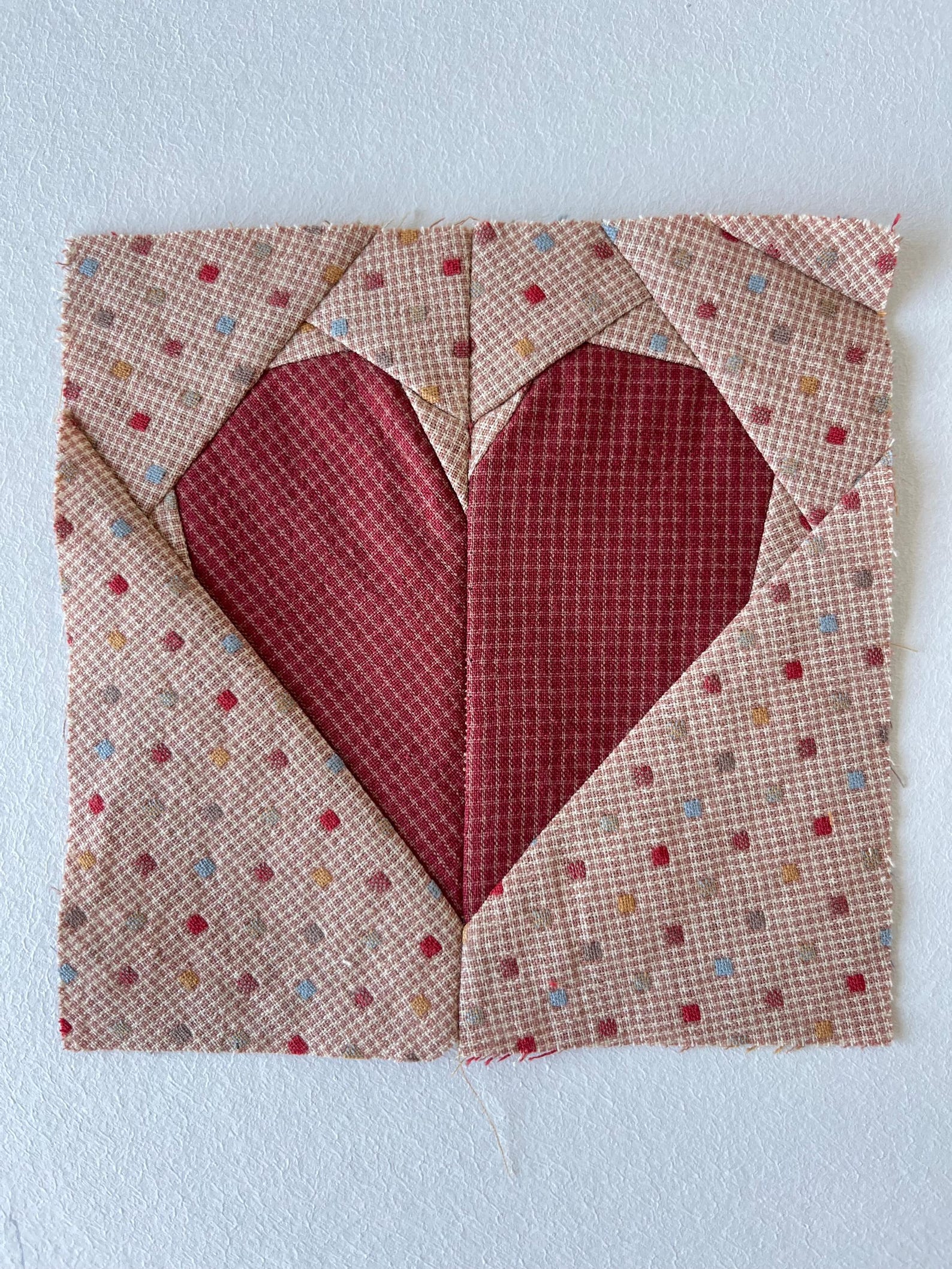Heart Block Pattern 2 Sizes, 4x4", 6x6" FPP Quilt, A4 Pdf - Etsy