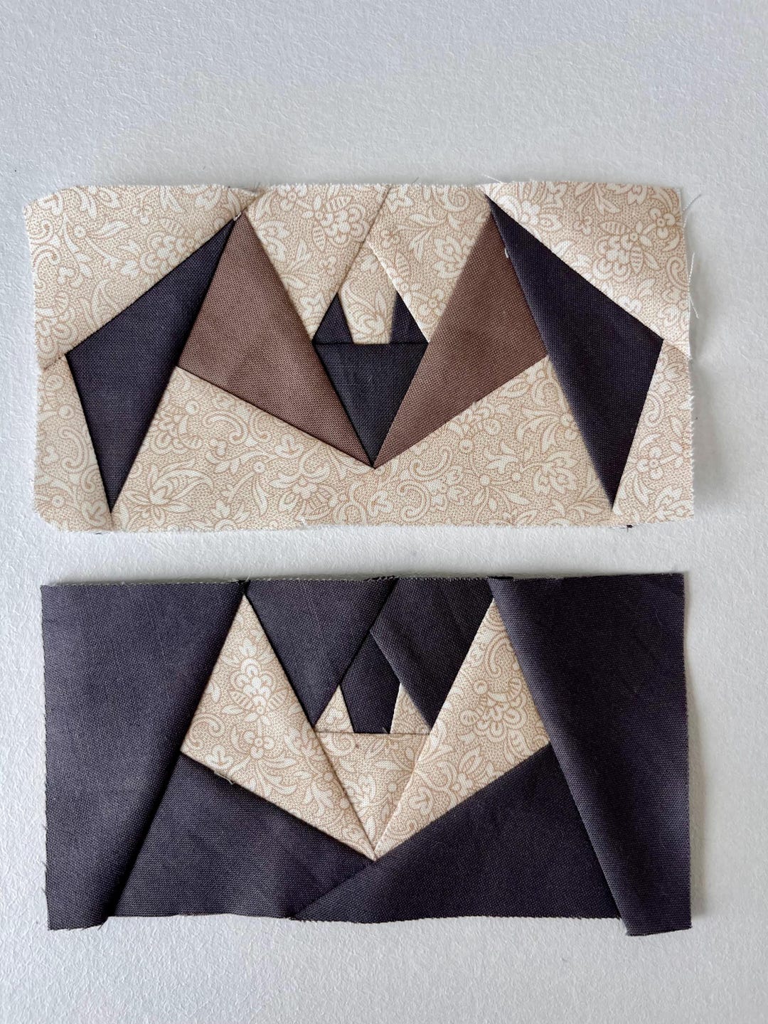 Geometric Bats PDF Quilt Pattern – Modern Halloween FPP Block ...