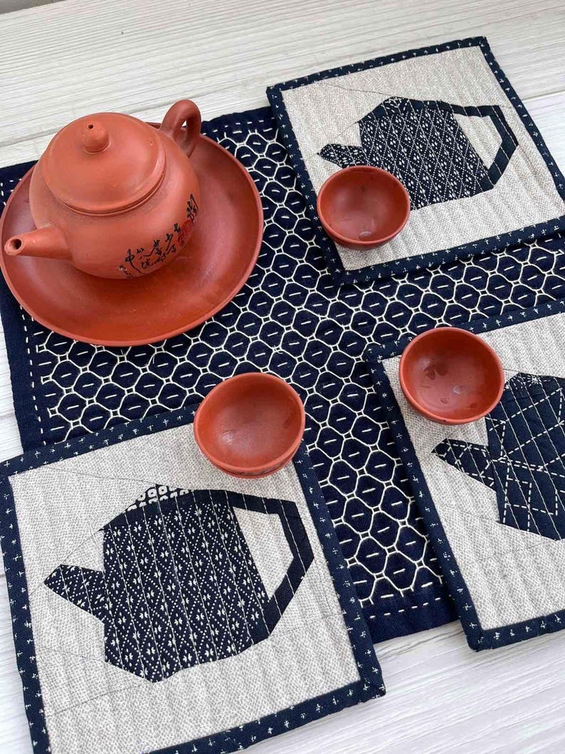 Teapot FPP Quilt Block Pattern (3in — 8in) - Etsy