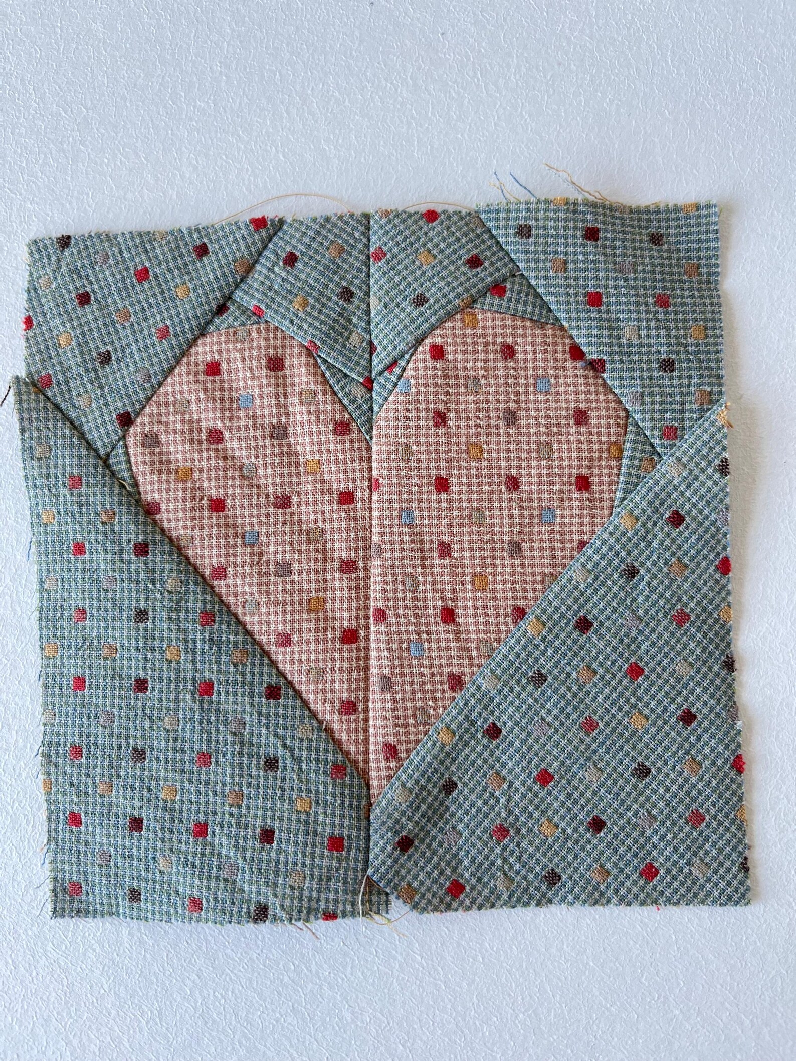 Heart Block Pattern 2 Sizes, 4x4", 6x6" FPP Quilt, A4 Pdf - Etsy
