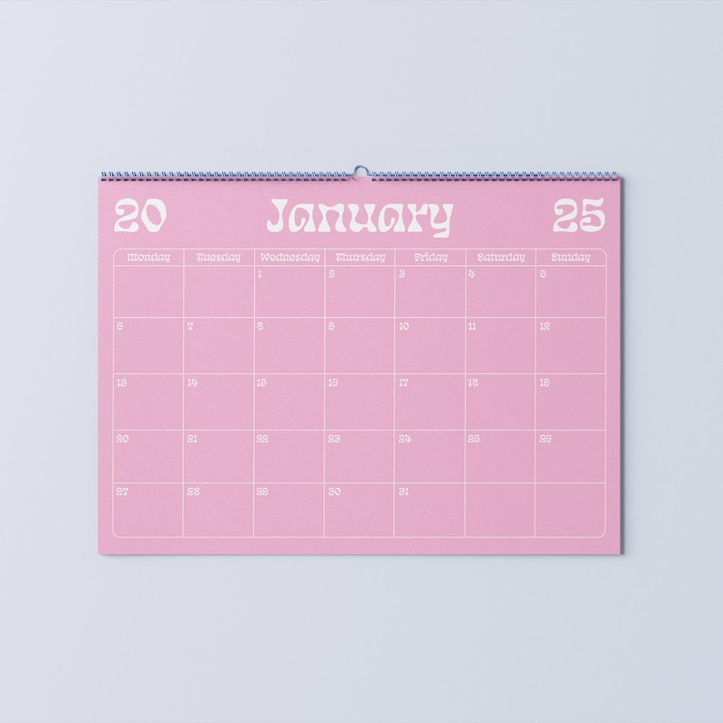 2025 Calendar Pink - Etsy