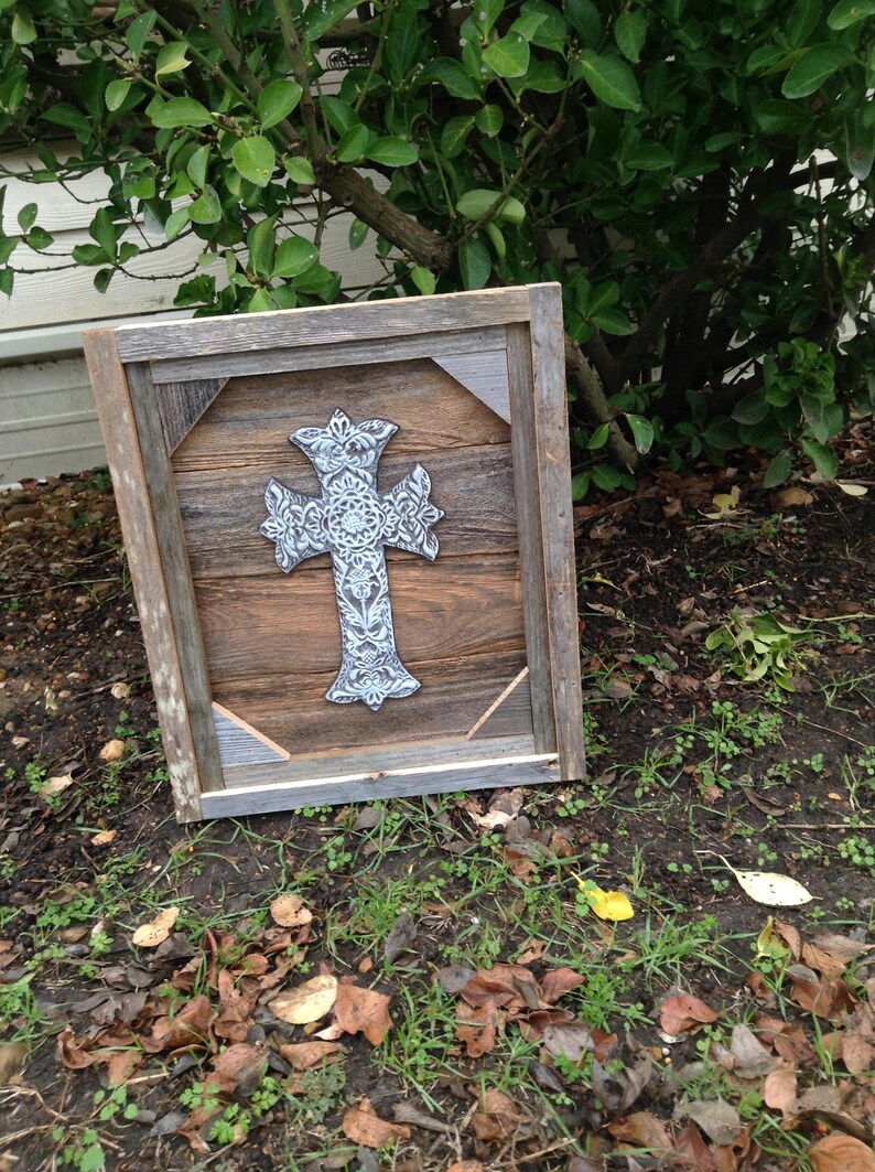 Rustic Cross Decor / Rustic Cross / Framed Cross / Farmhouse - Etsy