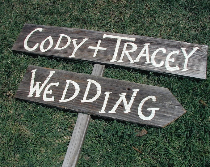 Personalized Name Wedding Sign on Stake Rustic Western Bridal - Etsy