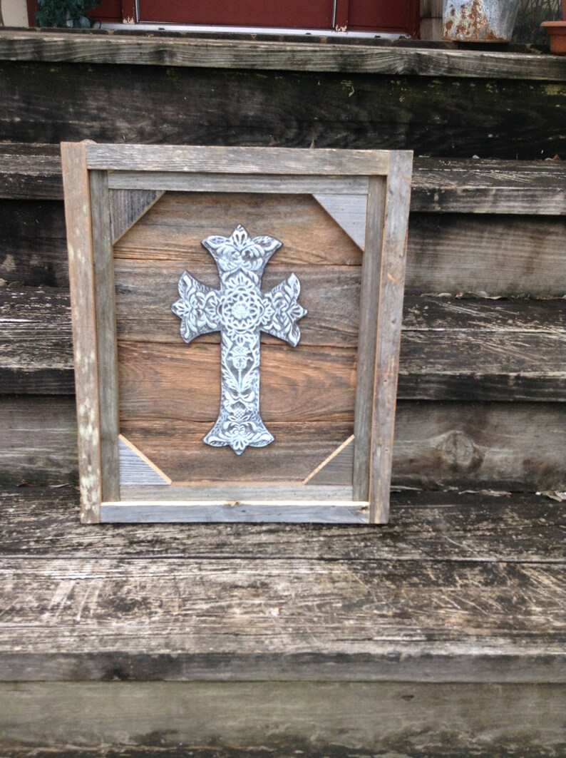 Rustic Cross Decor / Rustic Cross / Framed Cross / Farmhouse - Etsy