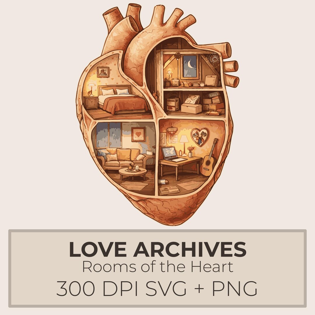Emotional Heart Rooms Art Print SVG PNG | Wall Decor | Heart ...