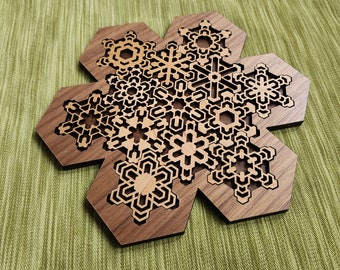 Snowflake Wooden Brain-teaser Puzzle Toy Game Gift - Etsy