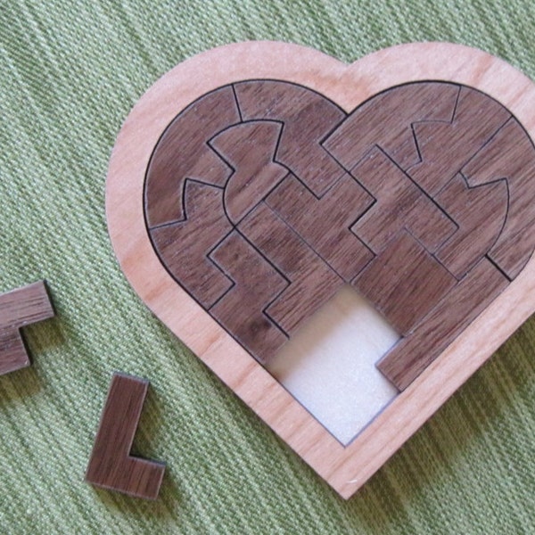 Wood Heart Puzzle - Etsy