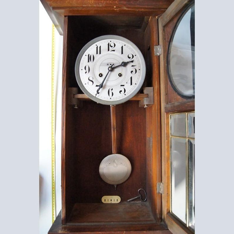 ANTIQUE Wall Oak Clock With Pendulum 1900 D.R.P. AWC-182 - Etsy