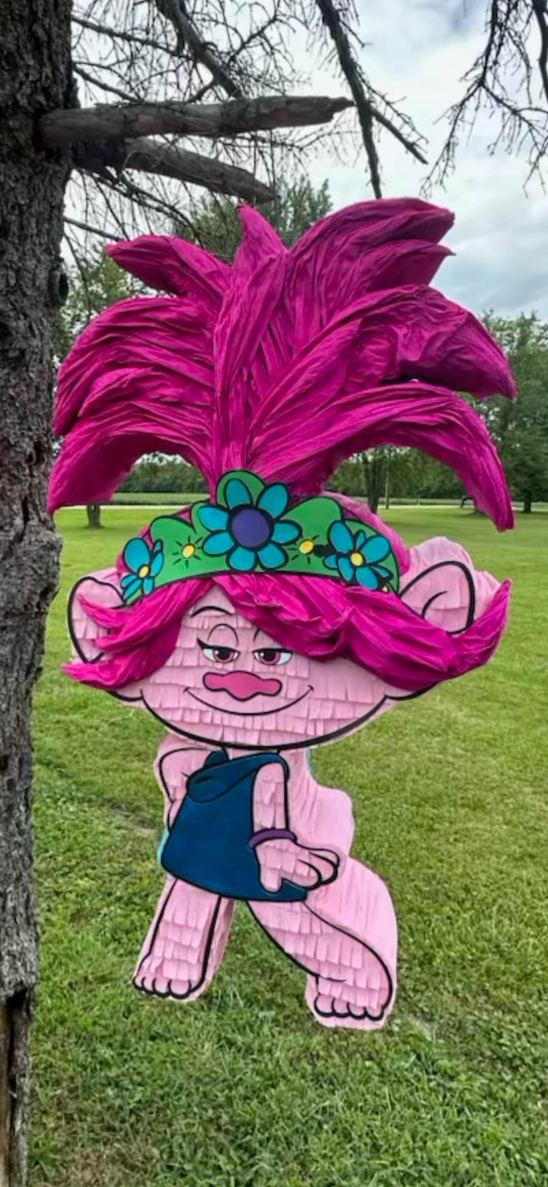 Poppy Piñata | Trolls Party Piñata | Custom Birthday Piñata | Pink Hair ...