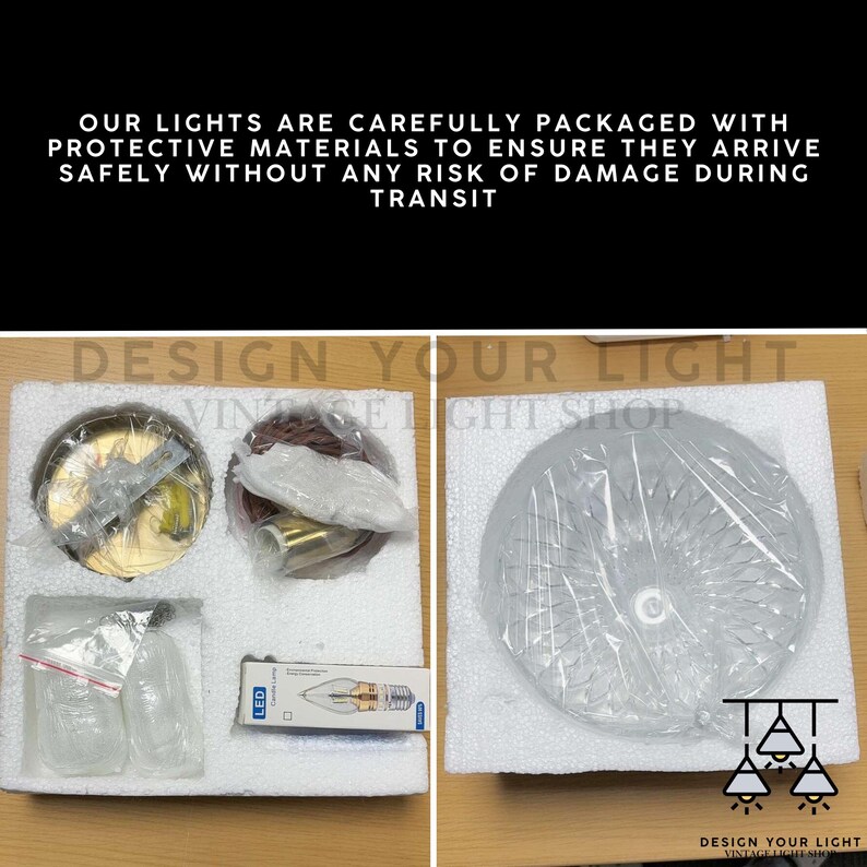 Elegant Glass Pendant Light Art Deco Retro Ceiling Light, Cottagecore ...