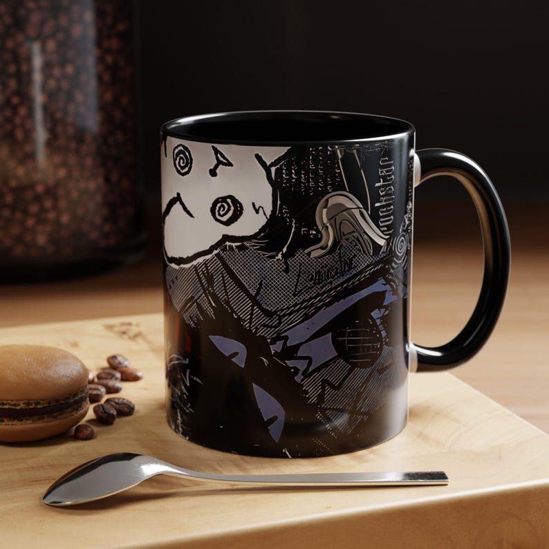 Punk Grunge Cat Mug Edgy Alt Ceramic Coffee Cup With Dark Aesthetic Mug ...