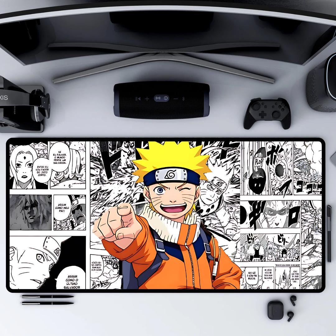 Ninja Manga Desk Mat Gaming Mouse Pad Otaku Gift Idea Ninja Desk Mat ...