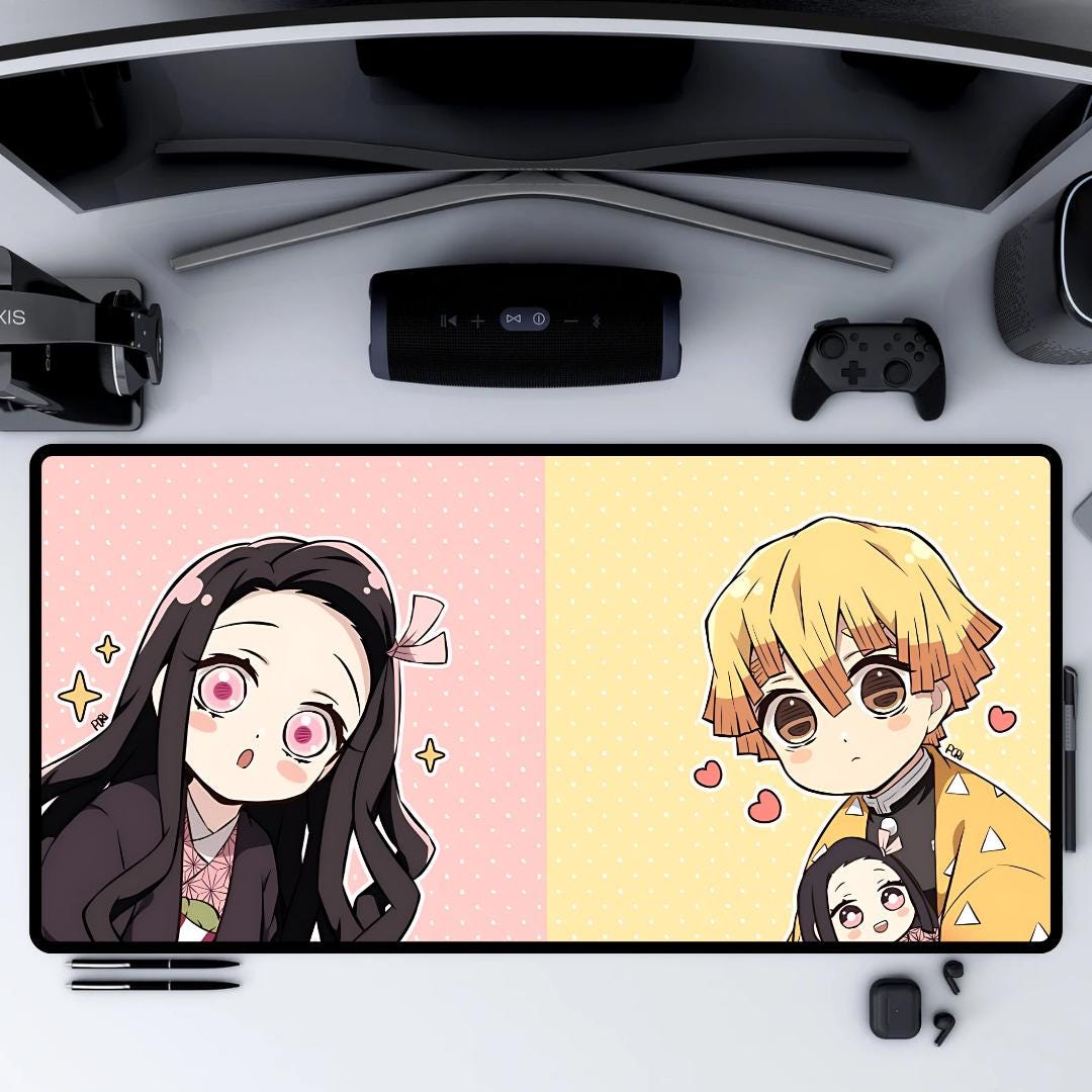 Nezuko and Zenitsu Mousepad Anime Lover Gift Japanese Manga Mousepad ...