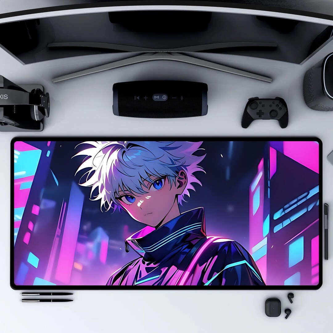 Killua Desk Mat Gaming Mouse Pad Vintage Anime Desk Mat Gift for Anime ...