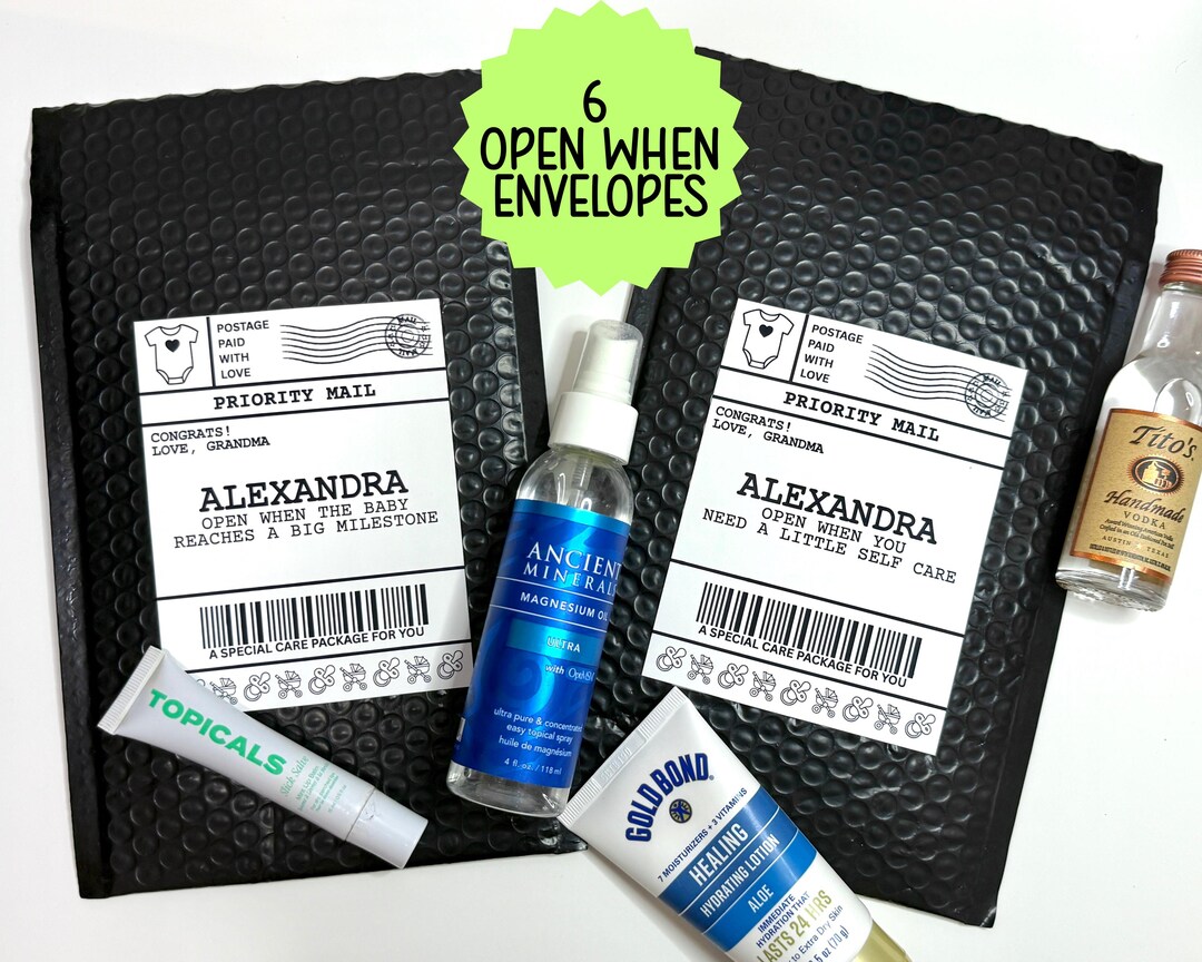 Open When Envelopes for New Mom, Postpartum Care Package, Baby Shower ...