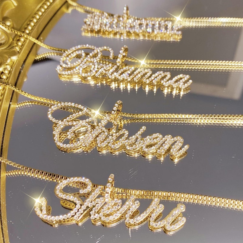 Iced Out Name Necklace - Etsy