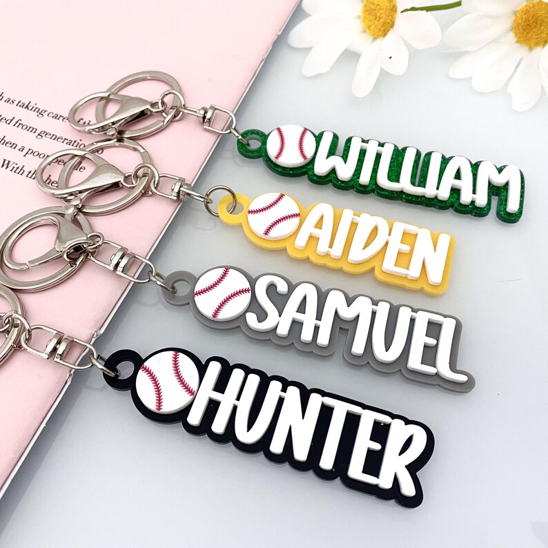 Personalized 3D Printed Name Keychain: Acrylic Backpack Tag - Etsy