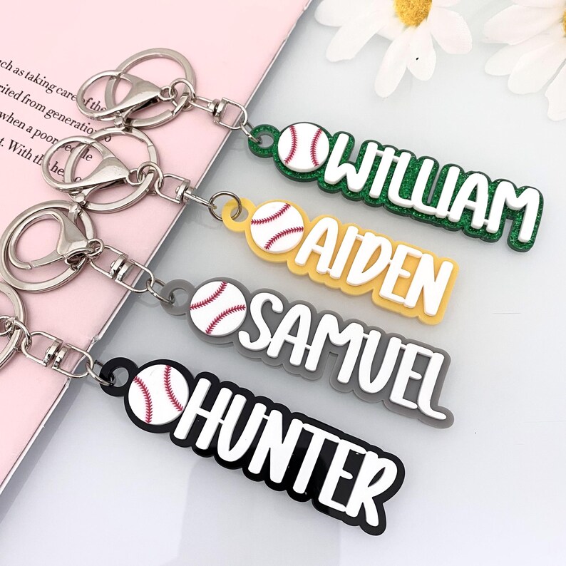 Personalized 3D Printed Name Keychain: Acrylic Backpack Tag - Etsy