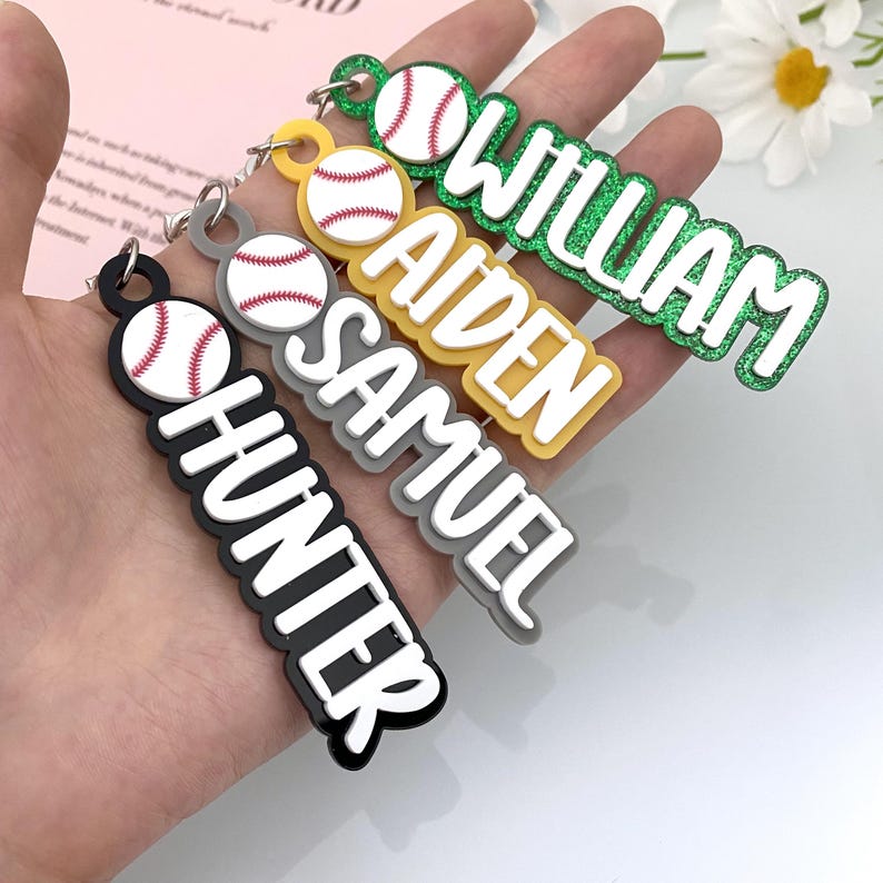 Personalized 3D Printed Name Keychain: Acrylic Backpack Tag - Etsy