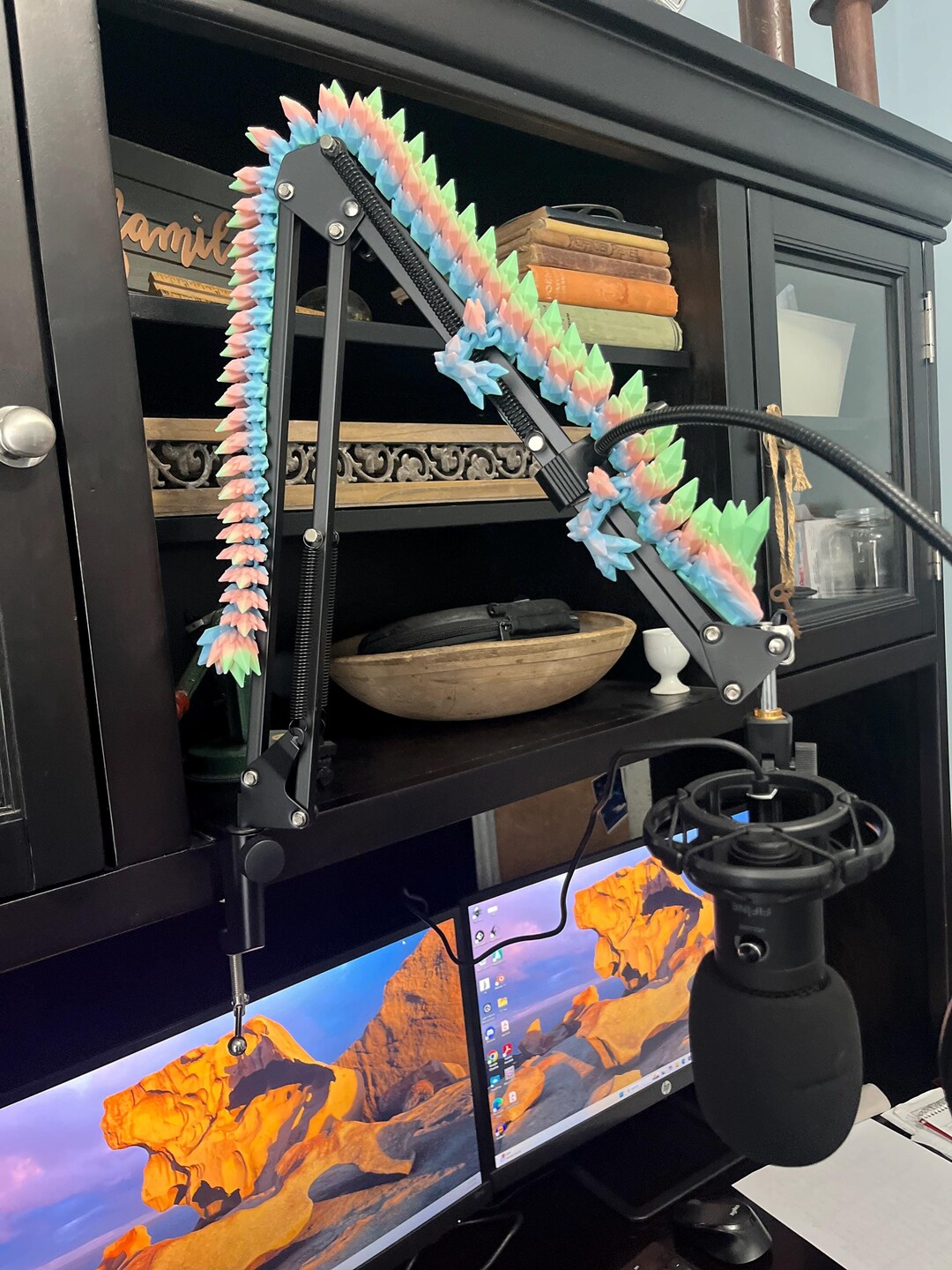 3D Printed Dragon, Crystal Dragon, Mythical Dragon, Multicolor Dragon ...