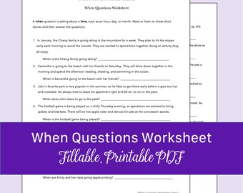 How Questions Worksheet for Apraxia for Speech Therapy editable ...