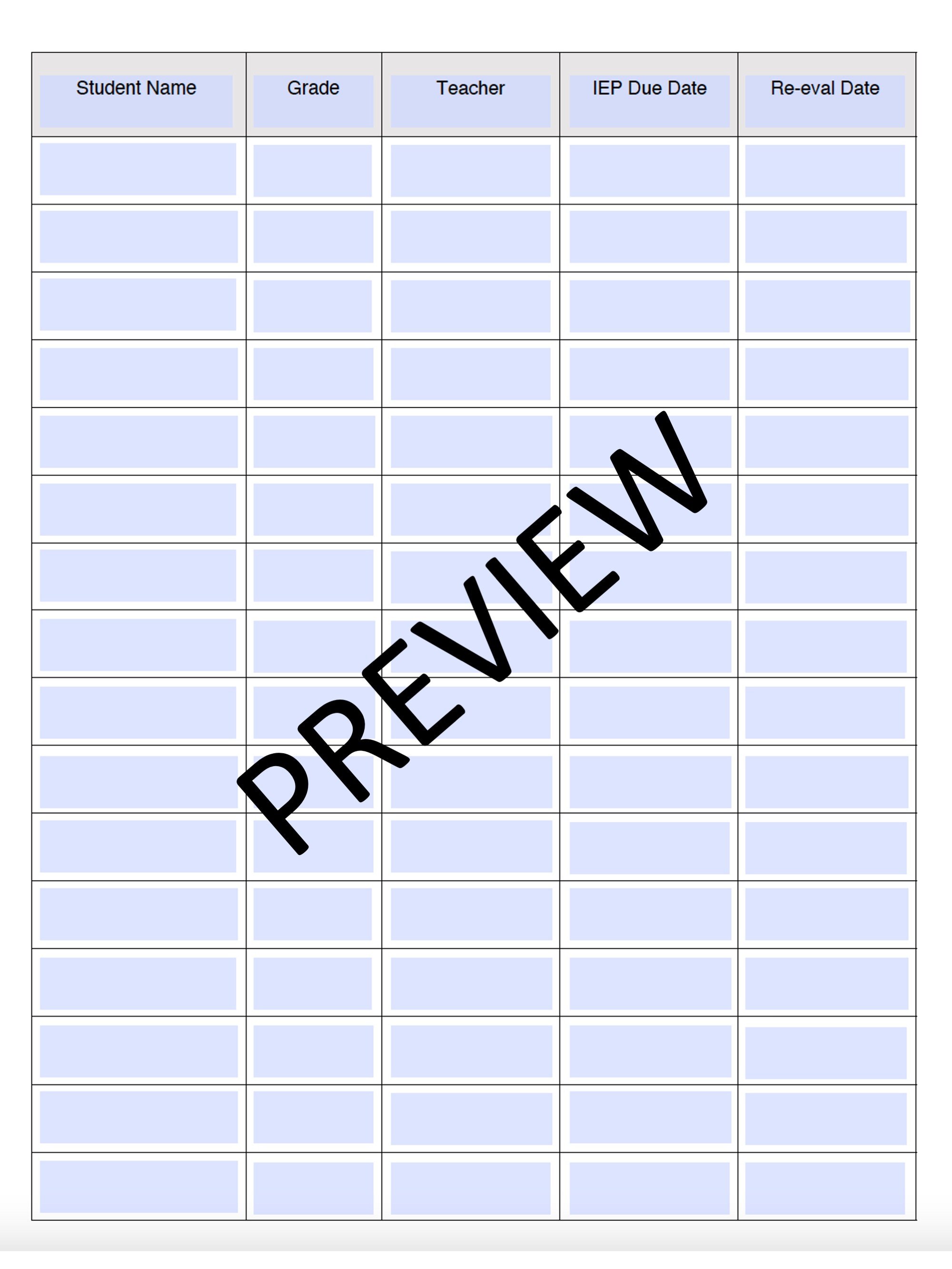 Caseload Planner | Fillable, Printable PDF for Slps, Ots, Pts ...