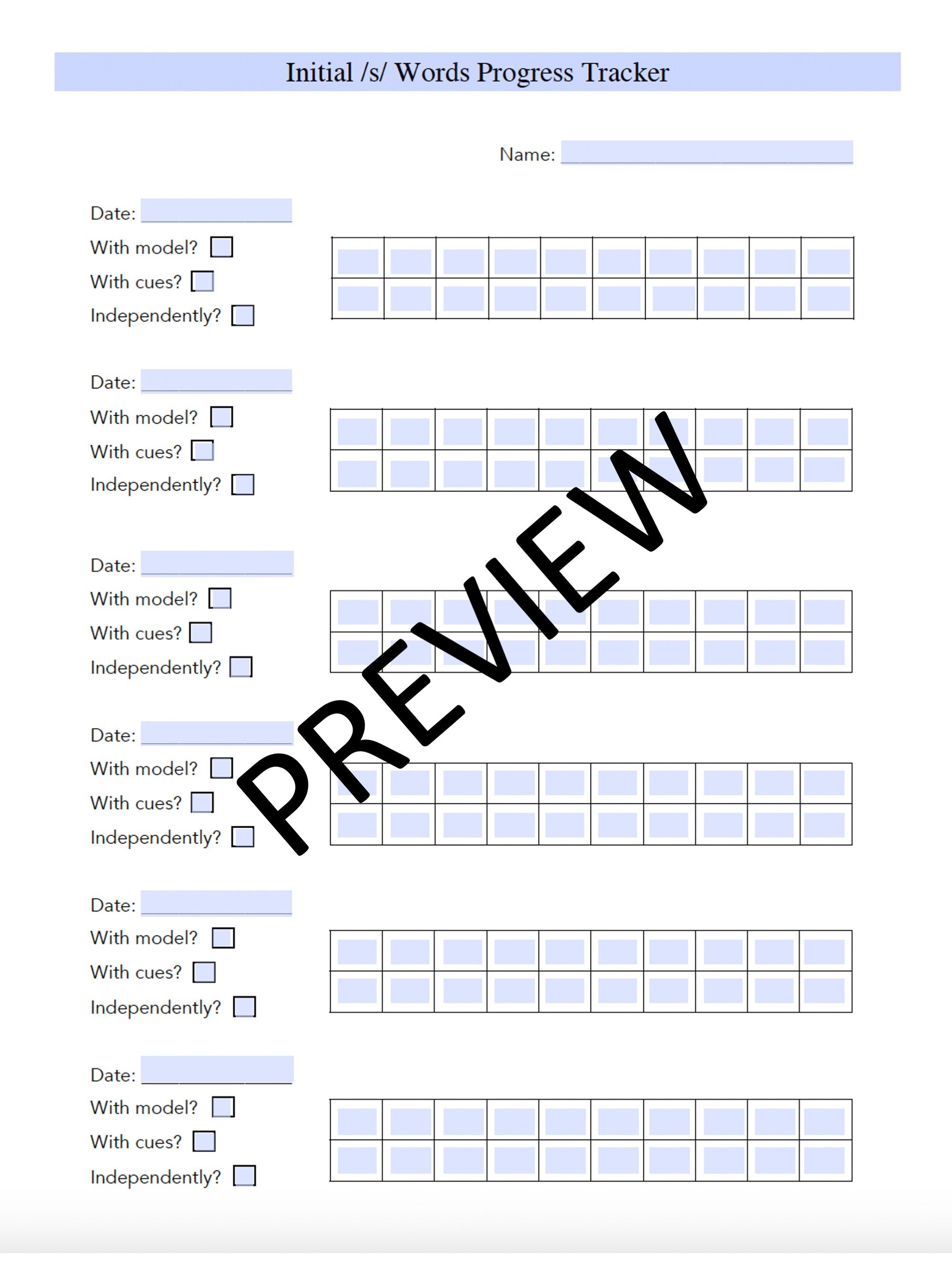 Initial /s/ Words Worksheet for Speech Therapy | Fillable PDF With ...