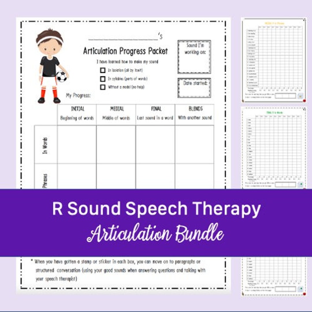 Articulation Progress Packet for R - Printable Speech Therapy Worksheet ...