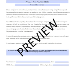 New Speech Therapy Practice Forms Bundle | Editable, Fillable ...