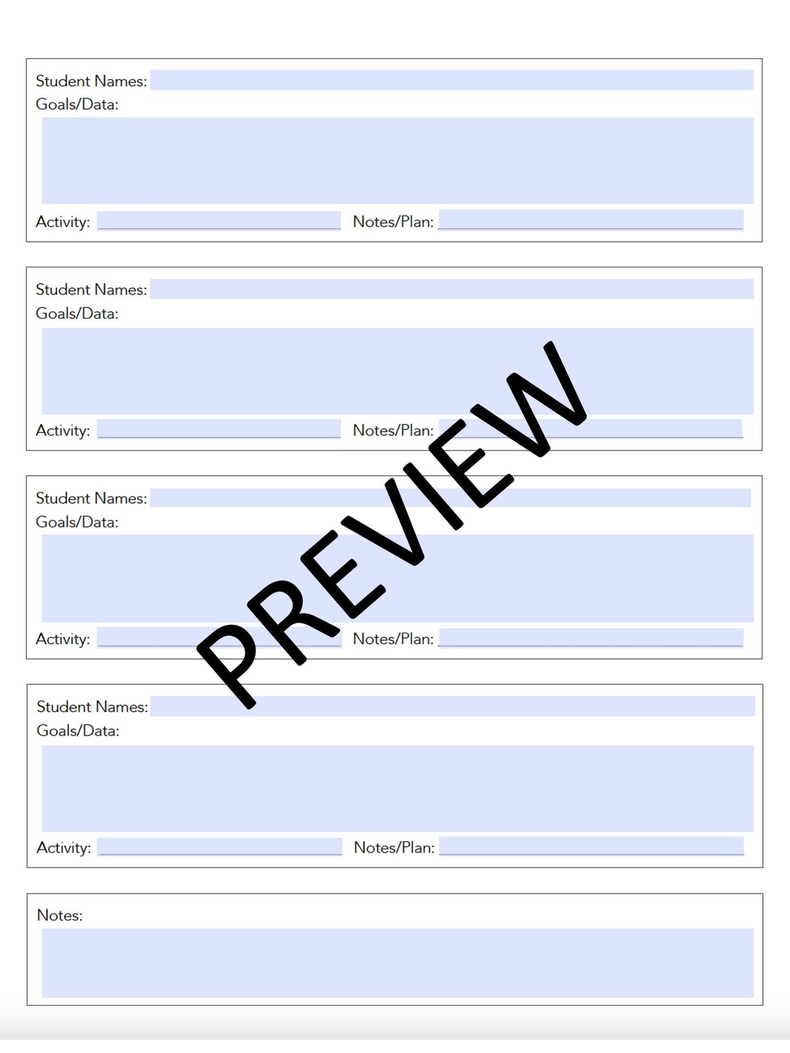 Group Therapy Session Planner | Fillable, Printable PDF for Slps, Ots ...