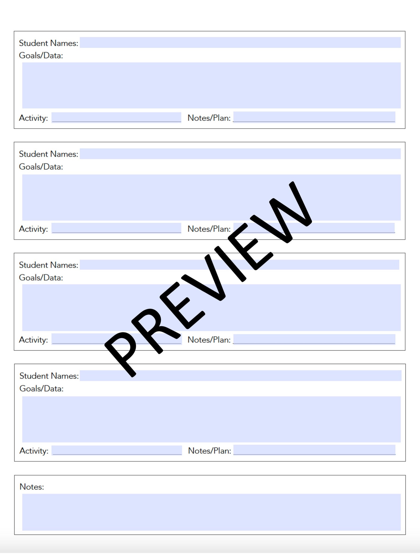 Group Therapy Session Planner | Fillable, Printable PDF for Slps, Ots ...