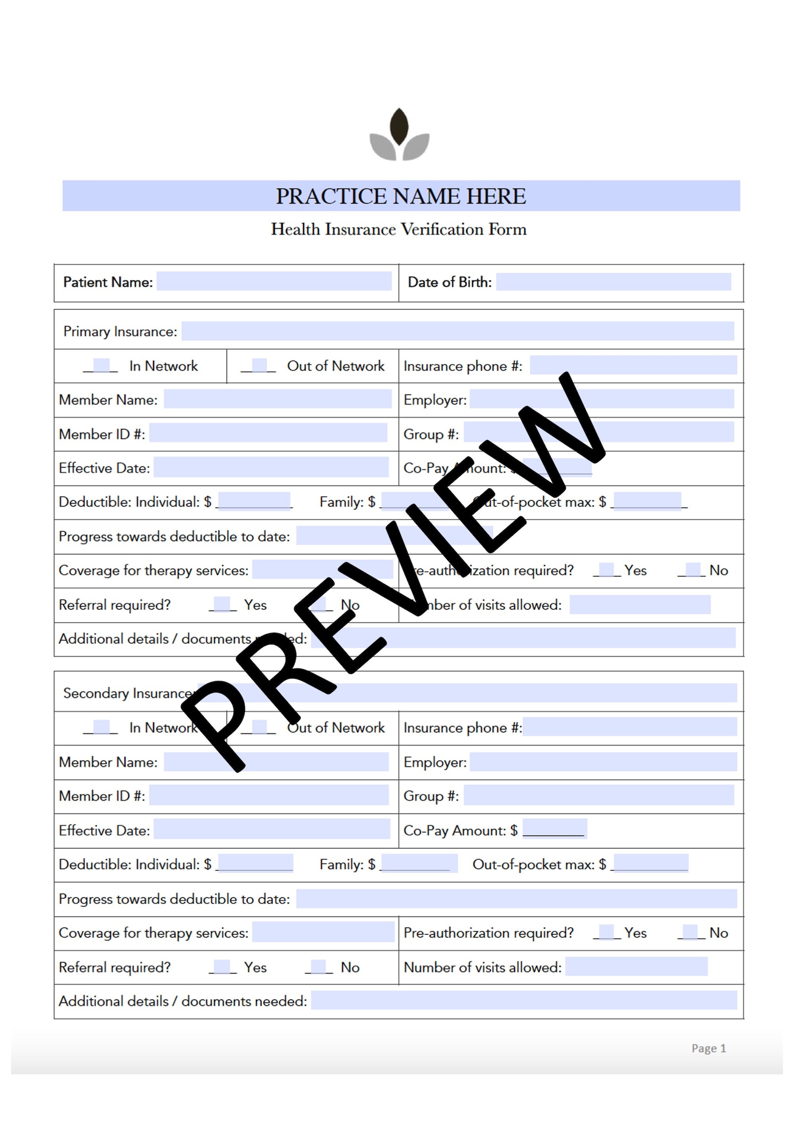 New Speech Therapy Practice Forms Bundle | Editable, Fillable ...