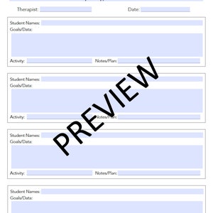 Group Therapy Session Planner | Fillable, Printable PDF for Slps, Ots ...
