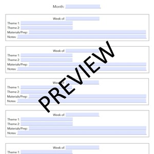 Monthly Theme Planner Fillable, Printable PDF for Slps, Ots, Pts - Etsy