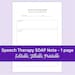 Speech Therapy SOAP Note One Page | Editable / Fillable / Printable PDF ...