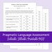 Pragmatic Language Skills Assessment for Speech Therapy | Fillable ...