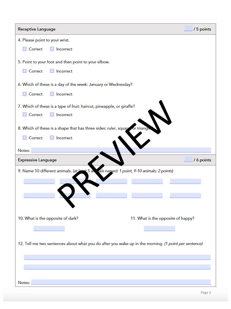 Cognitive Communication Screening Assessment | Fillable, Printable PDF ...