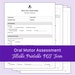 Oral Motor Assessment for Speech Therapy | Fillable, Printable PDF - Etsy