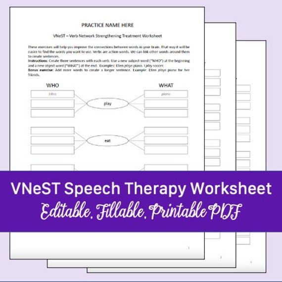 Vnest verb Network Strengthening Treatment Speech Therapy - Etsy