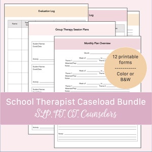 School Therapist Caseload Management Forms Bundle | Slps, Ots, Pts ...