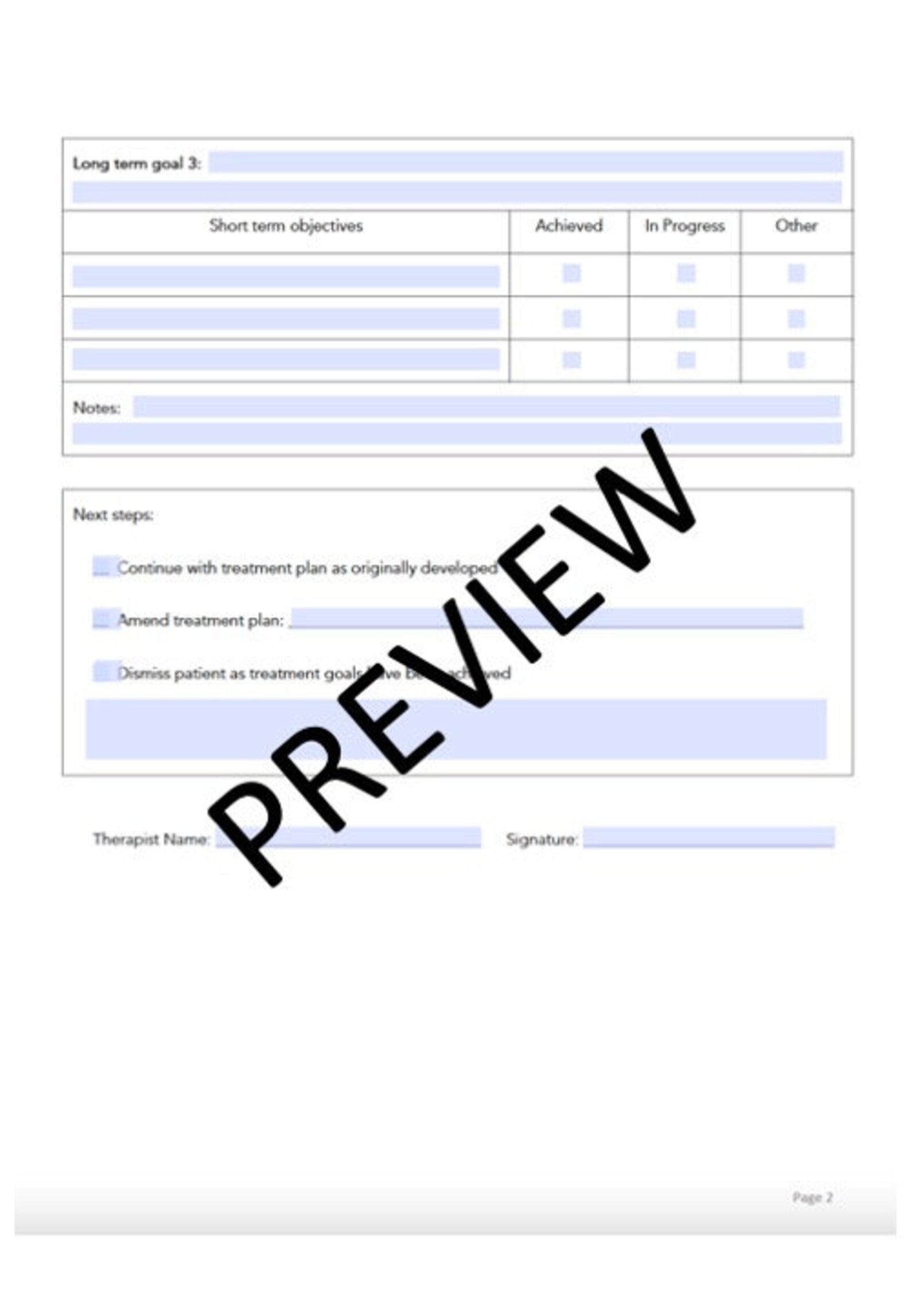 Speech Therapy Progress Report Template Editable Fillable Printable