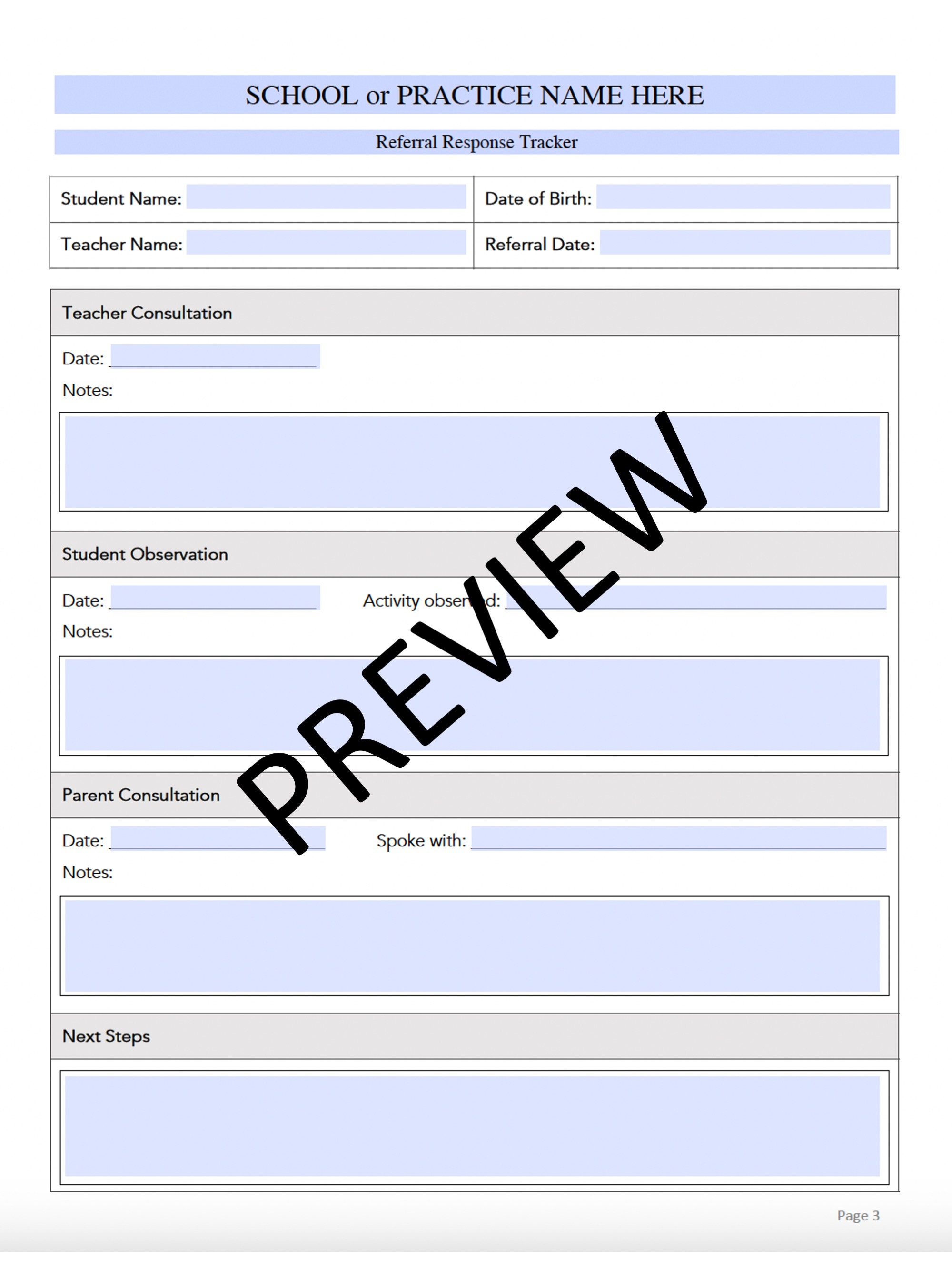 Teacher Referral Form for Speech/language | Fillable, Printable PDF ...