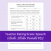 Teacher Rating Scale: Speech for Speech Therapy | Fillable, Printable ...