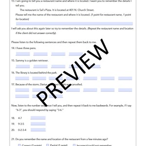 Cognitive Communication Screening Assessment | Fillable, Printable PDF ...